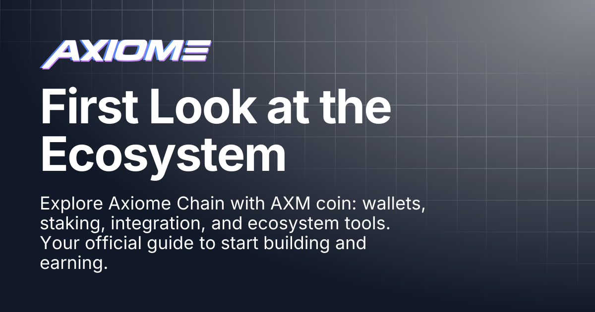 First Look at the Ecosystem | Axiome Docs